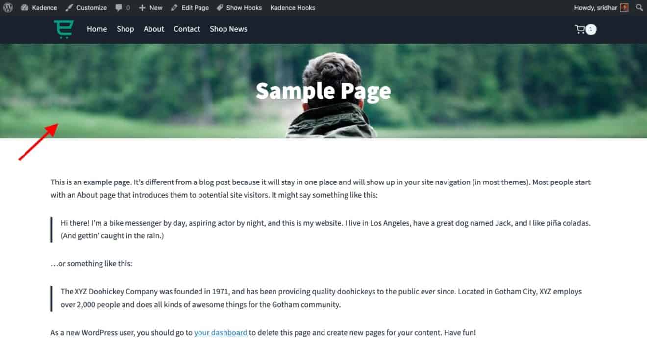 Featured Image as Page Title Background in Kadence – Webnolo